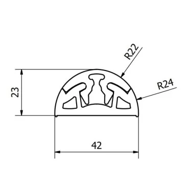 Fenderliste RADIAL 40mm Grå | Køb fenderlister fra Tessilmare her
